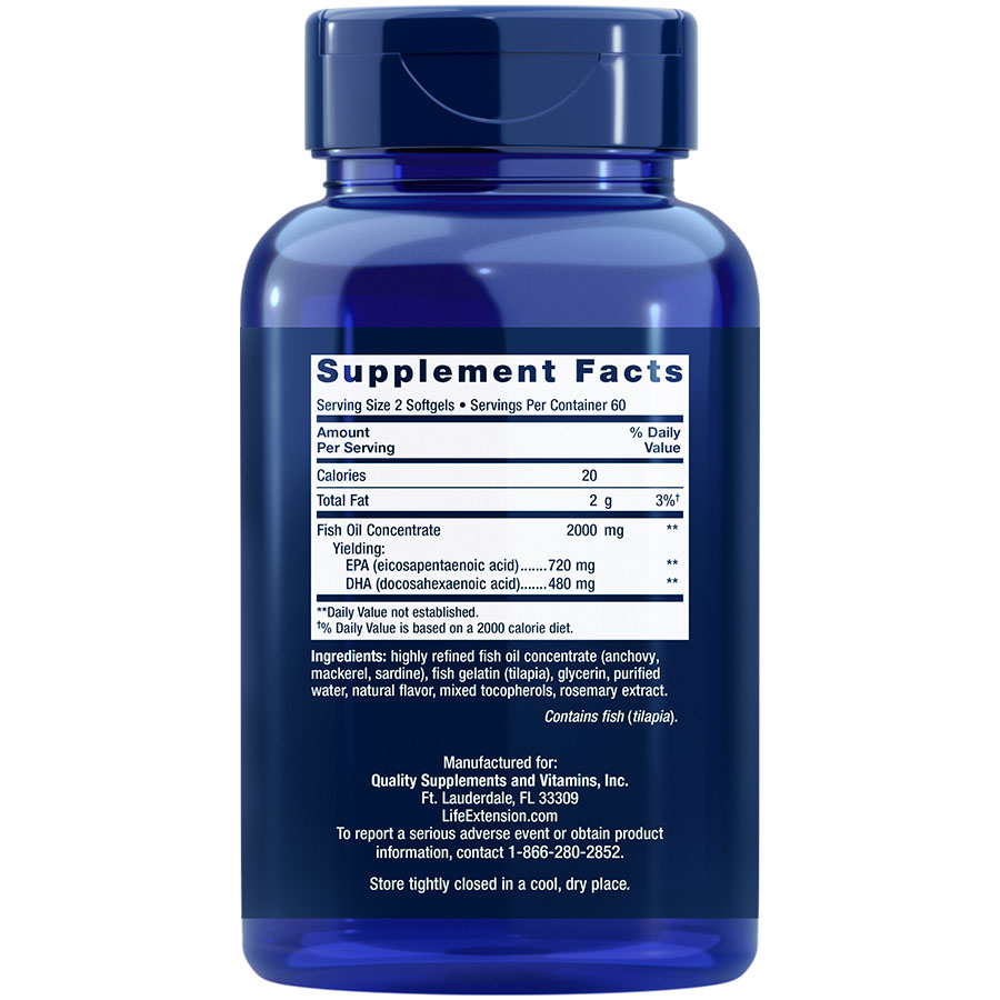Mega EPA/DHA Omega-3, 120 softgels - Life Extension Australia